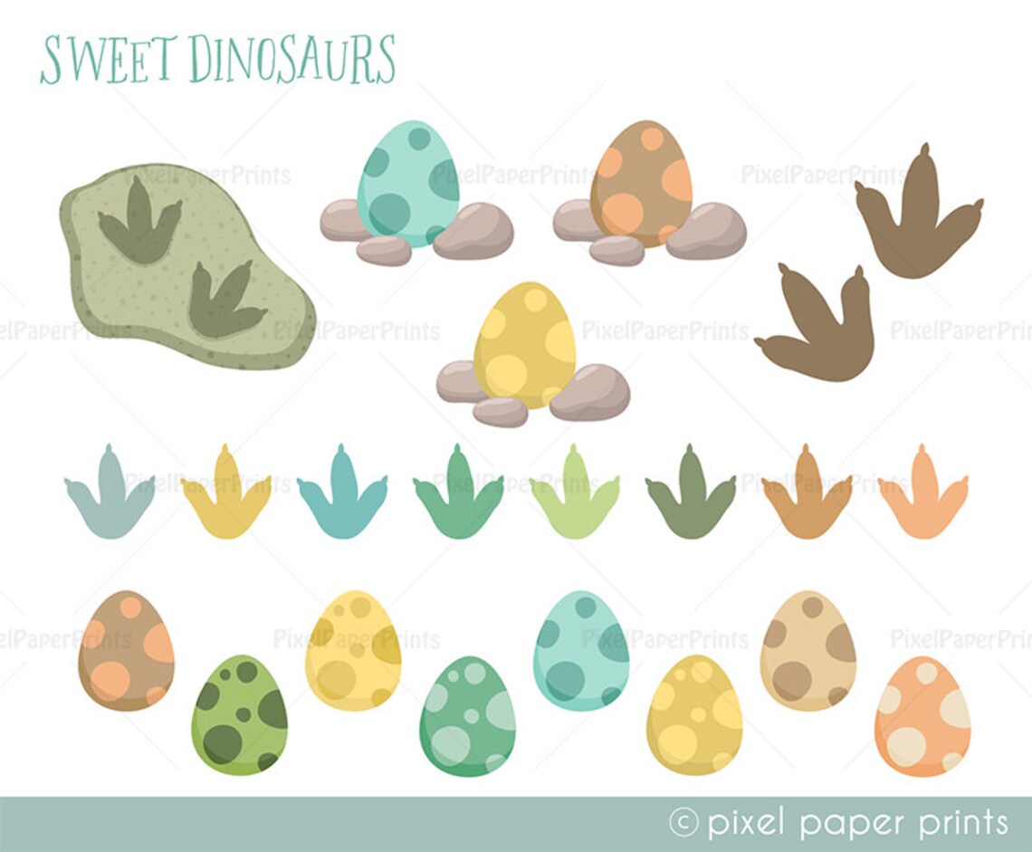 Sweet Dinosaurs Clipart DINOSAURS Neutral Colors Clipart - Etsy