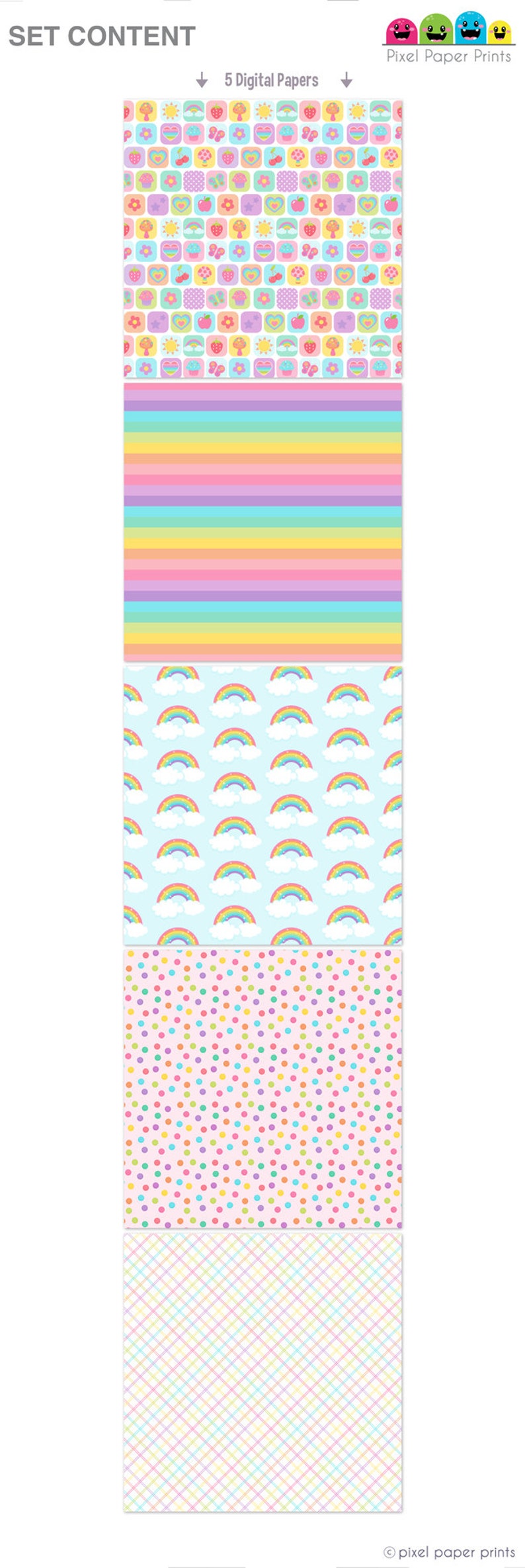 Pastel Unicorns - Unicorn Clipart - Rainbow Clip Art - Etsy UK
