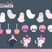 Scary Pink Halloween Clip Art and Digital Paper Set Cute Witch Cute ...