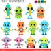 Colorful Robots - Clip Art and Digital Paper Set - Robot Clipart ...