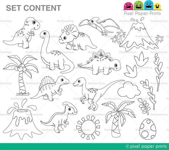 S6 Dinosaur digital stamps,Dinosaurs digital stamps,Dinosaur clipart,t ...