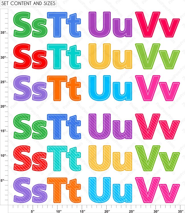 Alphabet Clipart Part 6 ABC clip art STUV School clip | Etsy