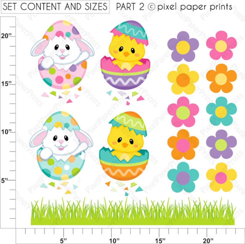 Easter Eggs Clipart Clip Art and Digital Paper Set Digital | Etsy Canada