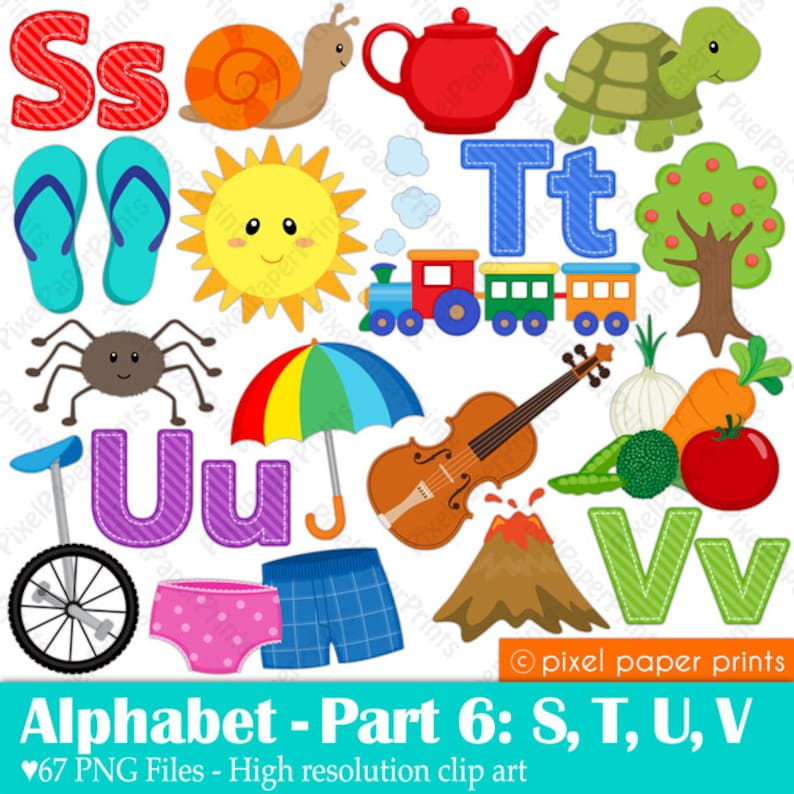 Alphabet Clipart Part 6 ABC Clip Art STUV School Clip Art - Etsy
