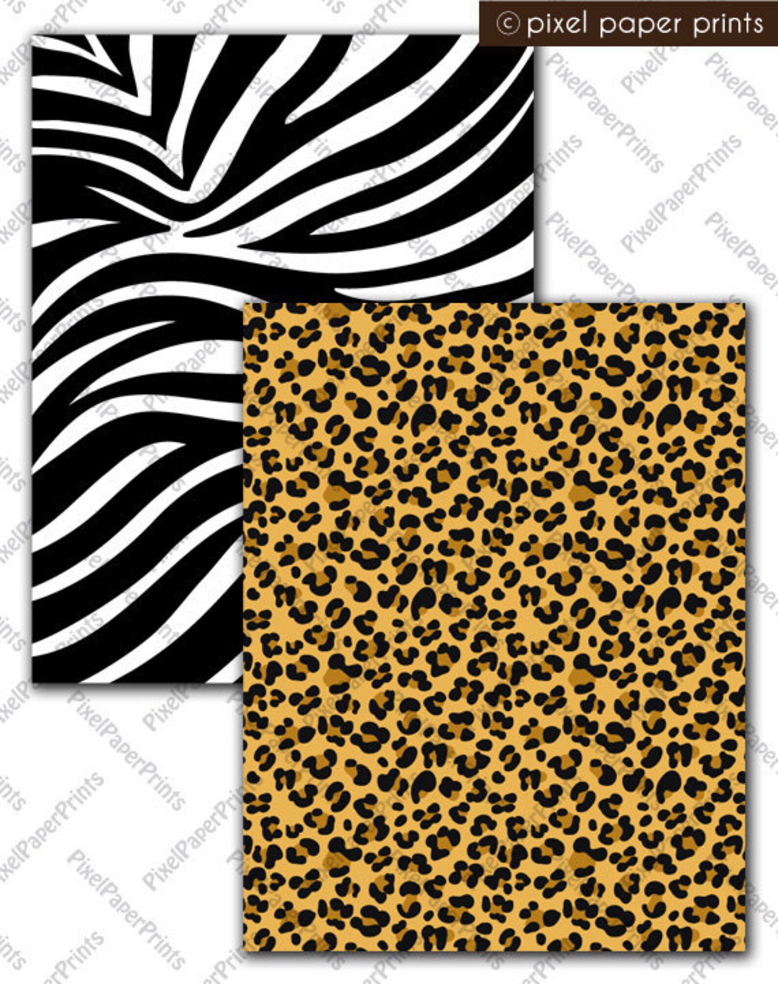 Wild & Classic Animal Prints Digital Paper Set Leopard - Etsy