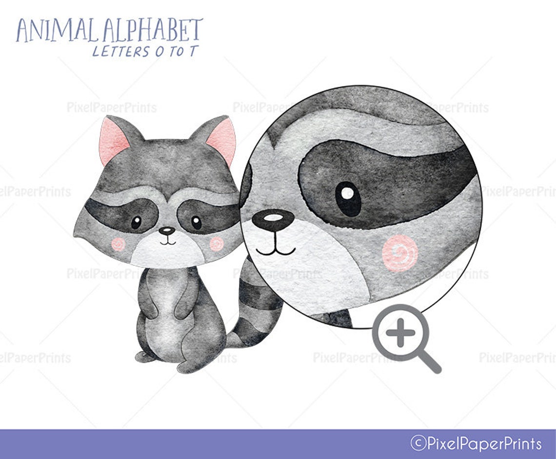 Watercolor Animal Alphabet LETTERS O TO T Clipart and - Etsy
