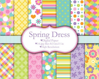 Fresh Spring Digital Paper Set | Etsy