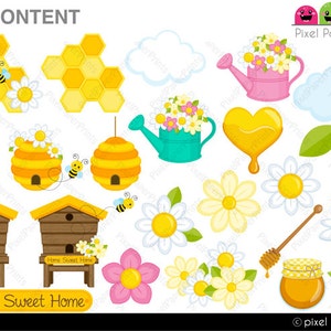 Busy Bee Clip Art and Digital Paper Set Spring Clipart - Etsy UK