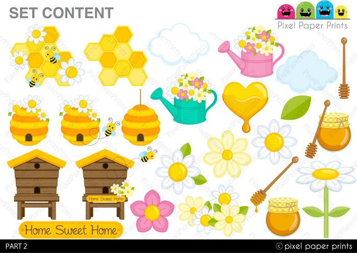 Cute Bee Clip Art Bundle | High-quality PNG Graphics for Spring ...