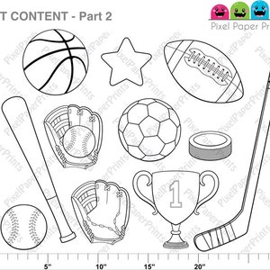 Sports - Boys - Digital Stamps Set - Etsy