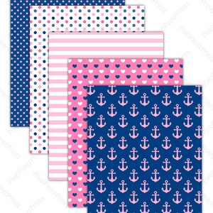 Pink Baby Sailor - Clip Art and Digital Paper Set - Nautical Clipart - Etsy