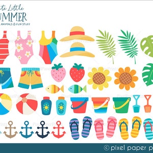 Cute Little Summer Clip Art Bundle | Over 200 High-quality PNG Graphics ...