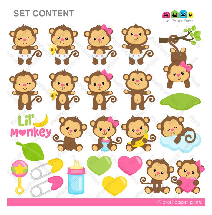 Girl Monkey Clip Art