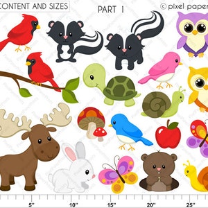 Forest Friends - Clip Art and Digital Paper Set - Digital Download ...