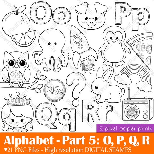 Alphabet Digital Stamps Part 2 DEF Clip Art School Clipart - Etsy