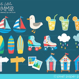 Cute Little Summer Clip Art Bundle | Over 200 High-quality PNG Graphics ...