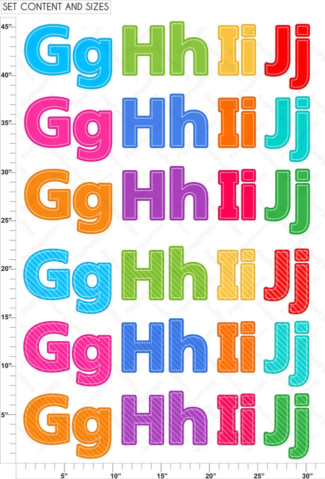 Alphabet Clipart Part 3 ABC Clip Art GHIJ School Clip - Etsy