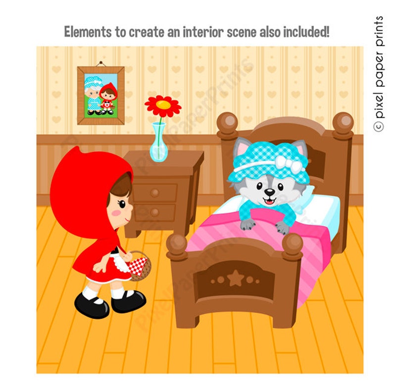 Little Red Riding Hood - Clipart - Clip Art and Digital Paper Set ...