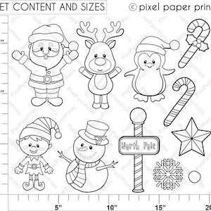 Santa and Friends - Digital Stamps Set - Christmas Clipart - Etsy