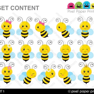 Busy Bee Clip Art and Digital Paper Set Spring Clipart - Etsy UK