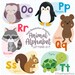 Animal Alphabet - LETTERS O TO T - Clipart and Digital Paper Set - Cute ...