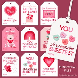 Printable Valentine's Day Gift Tags - Printable - 18 Designs ...