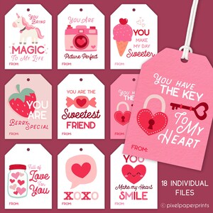 Printable Valentine's Day Gift Tags - Printable - 18 Designs ...