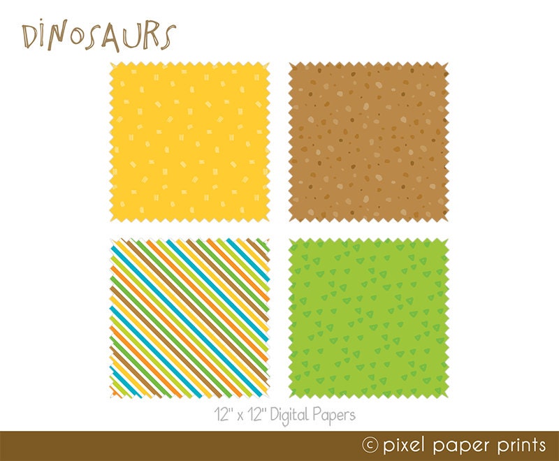 Dinosaur Clipart DINOSAURS Clipart and Digital Paper Set - Etsy