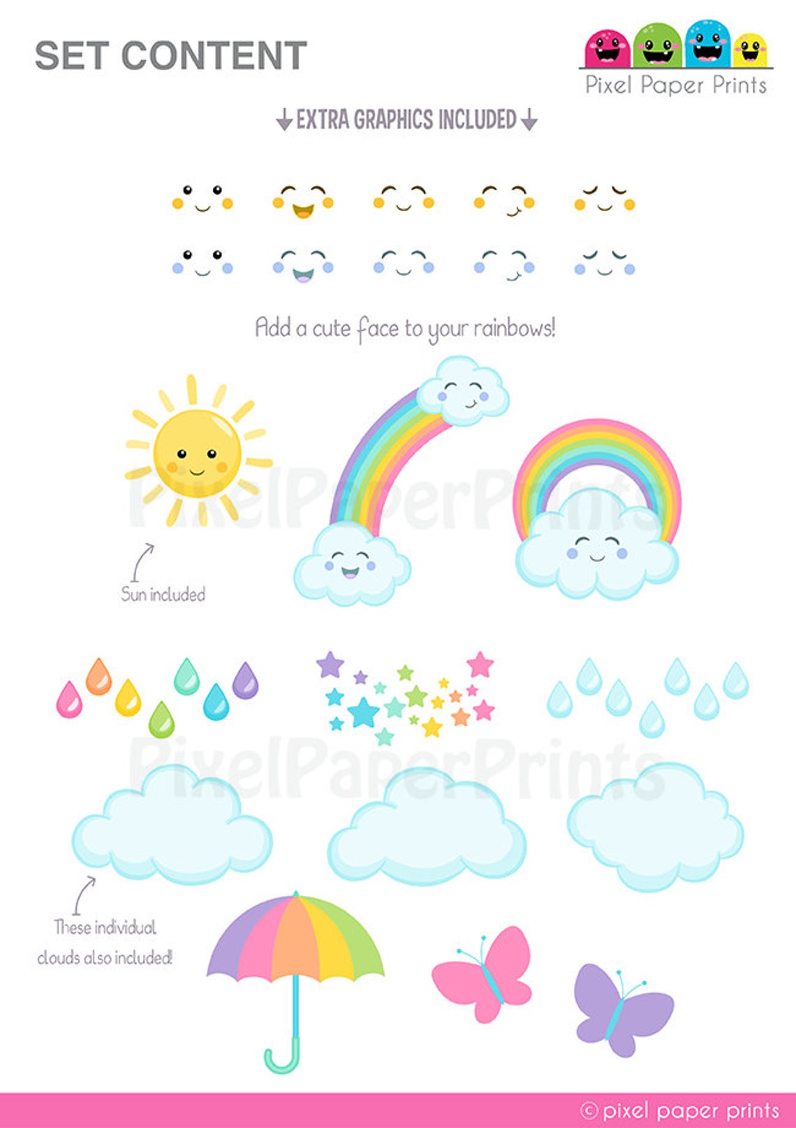 Just Rainbows Pastel Colors Rainbow Clip Art Digital Clip - Etsy