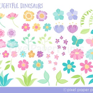 Delightful Dinosaurs - Dinosaurs for Girls - Clip Art and Digital Paper ...