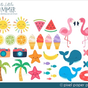 Cute Little Summer Clip Art Bundle | Over 200 High-quality PNG Graphics ...