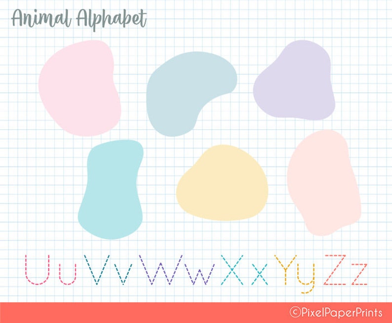 Animal Alphabet LETTERS U TO Z Clipart and Digital Paper - Etsy