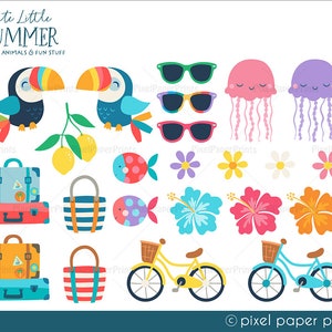 Cute Little Summer Clip Art Bundle | Over 200 High-quality PNG Graphics ...