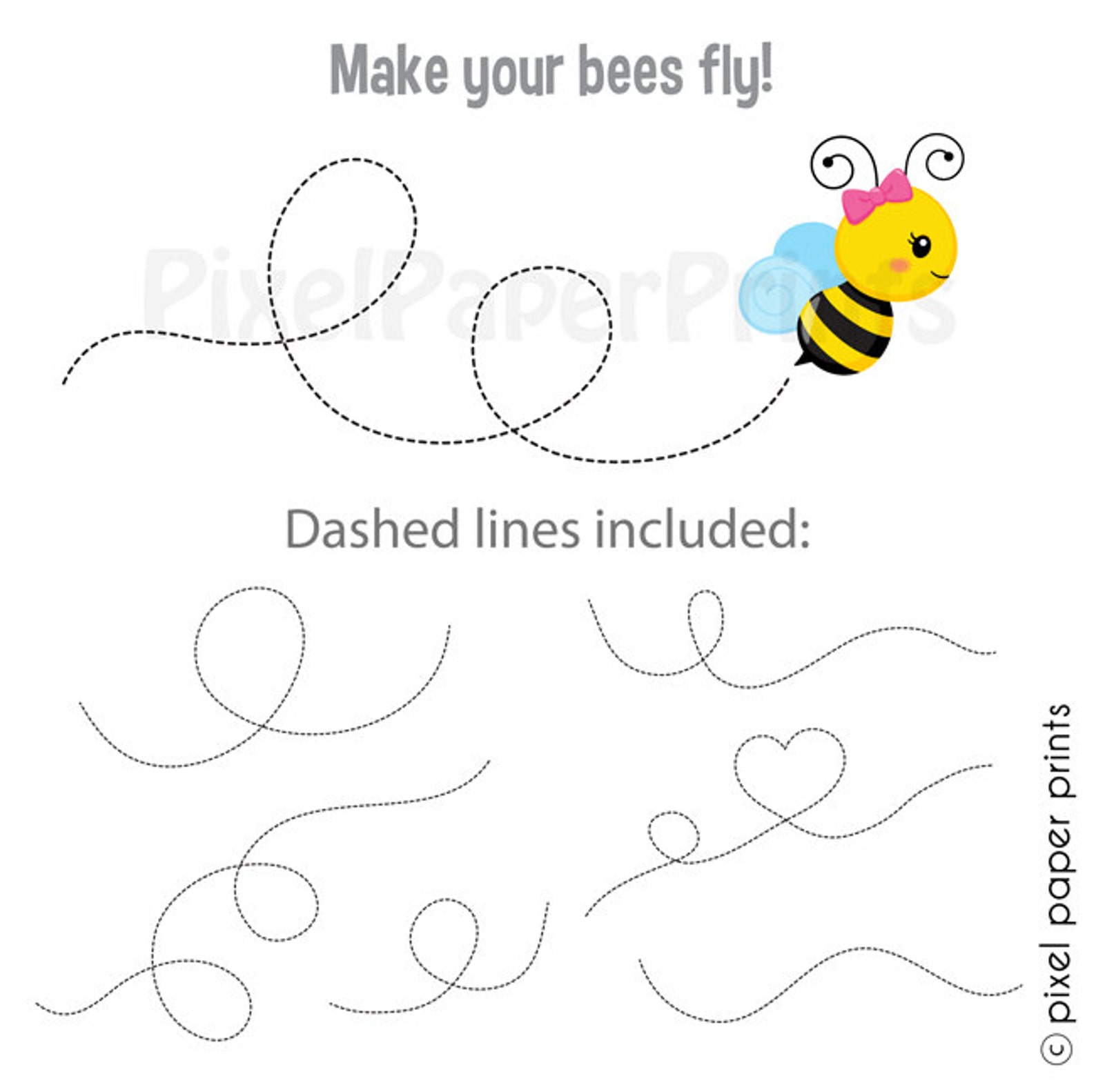 Busy Bee Clip Art and Digital Paper Set Spring Clipart - Etsy UK