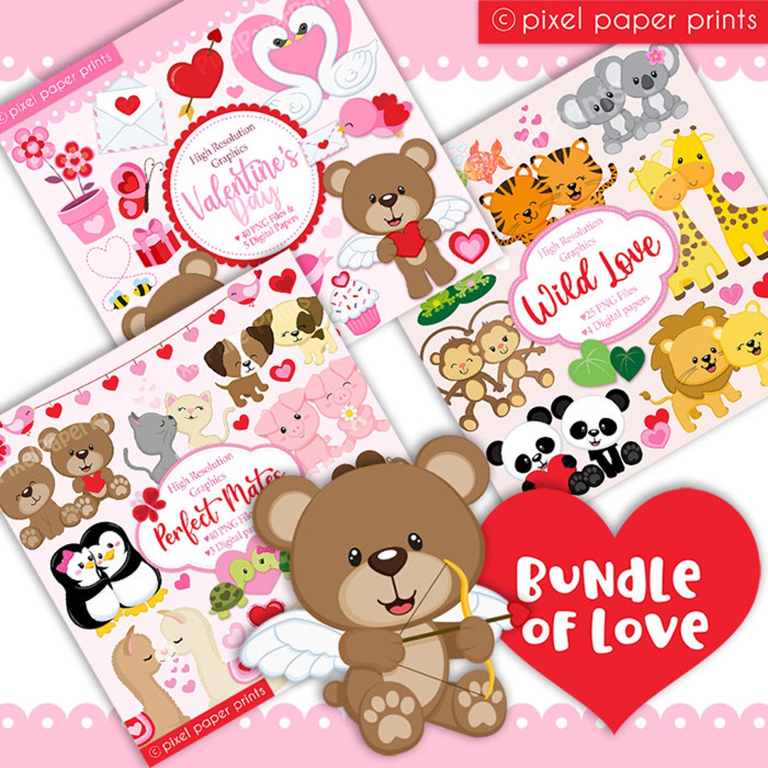 Valentine's Day Clipart Bundle | Digital Download of Over 100 Pngs ...