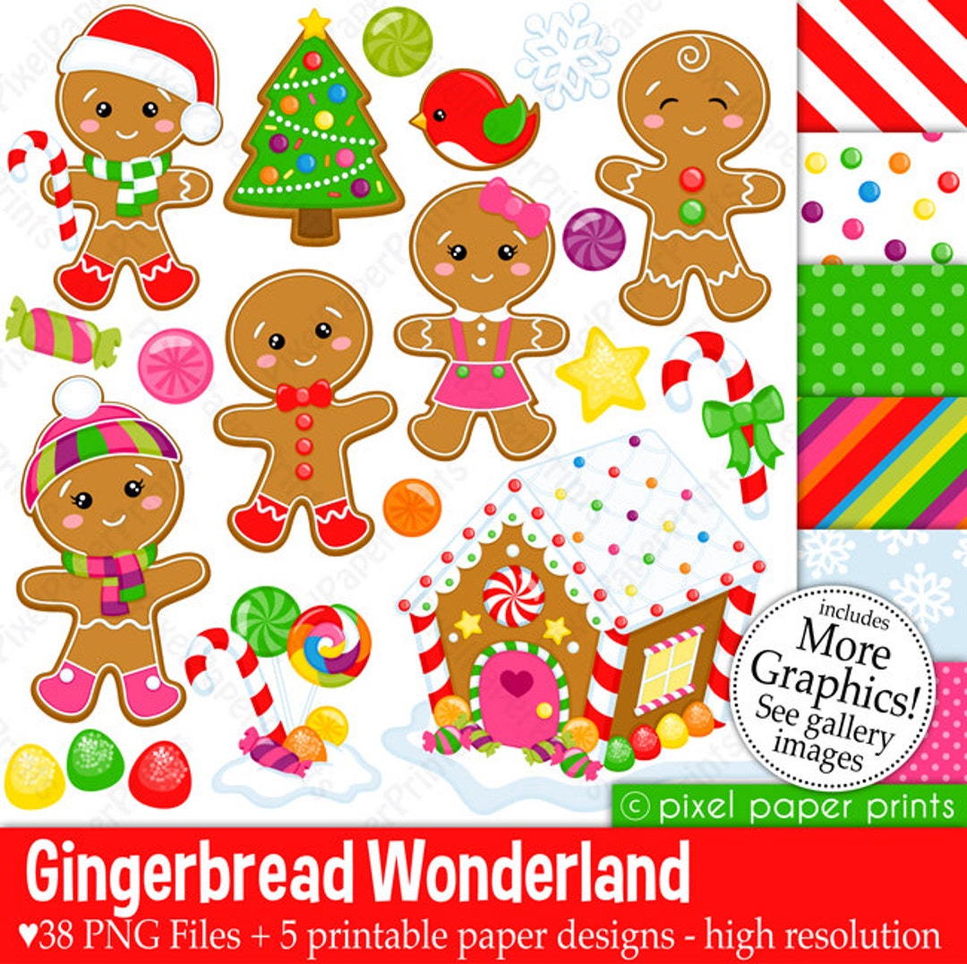Gingerbread Clip Art - Gingerbread Wonderland - Gingerbread Man, Woman ...