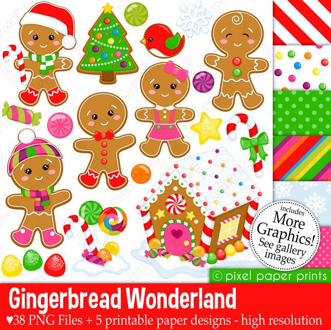 Digital Pink Gingerbread Clip Art - Etsy