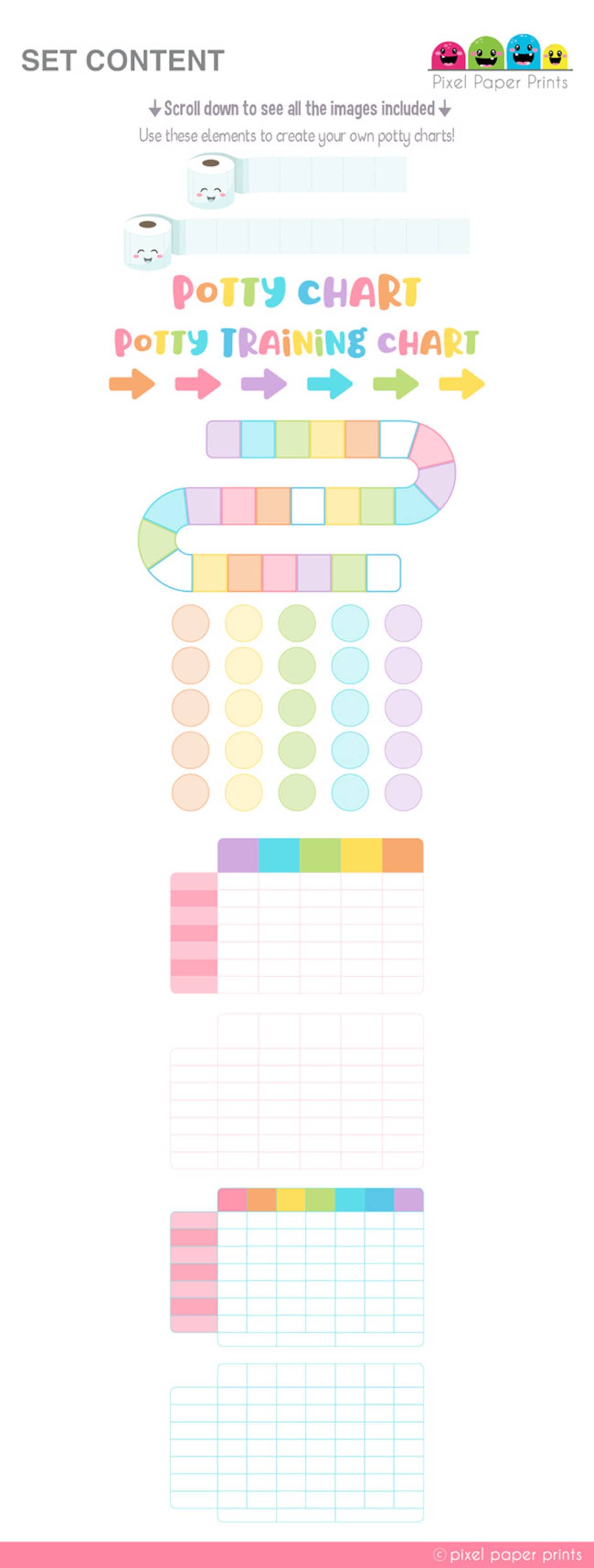 Potty Training clipart Pink clipart Potty Chart | Etsy