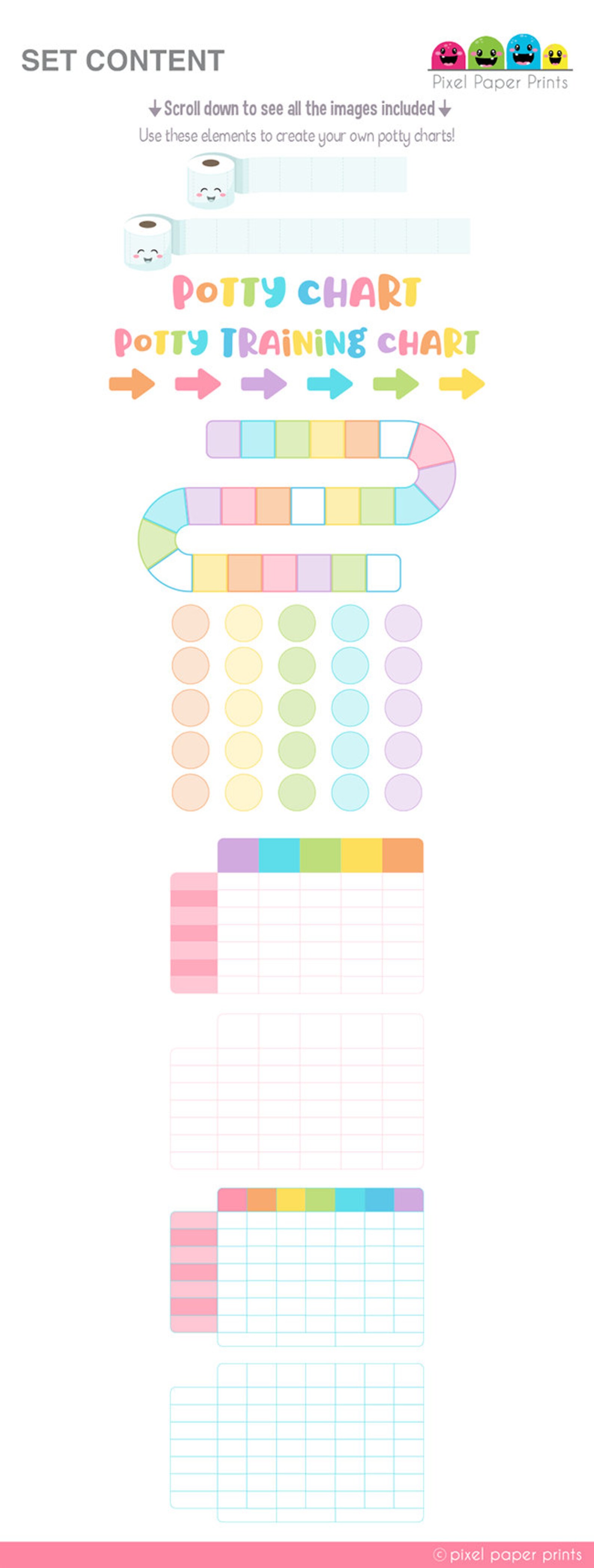 Potty Training clipart Pink clipart Potty Chart | Etsy