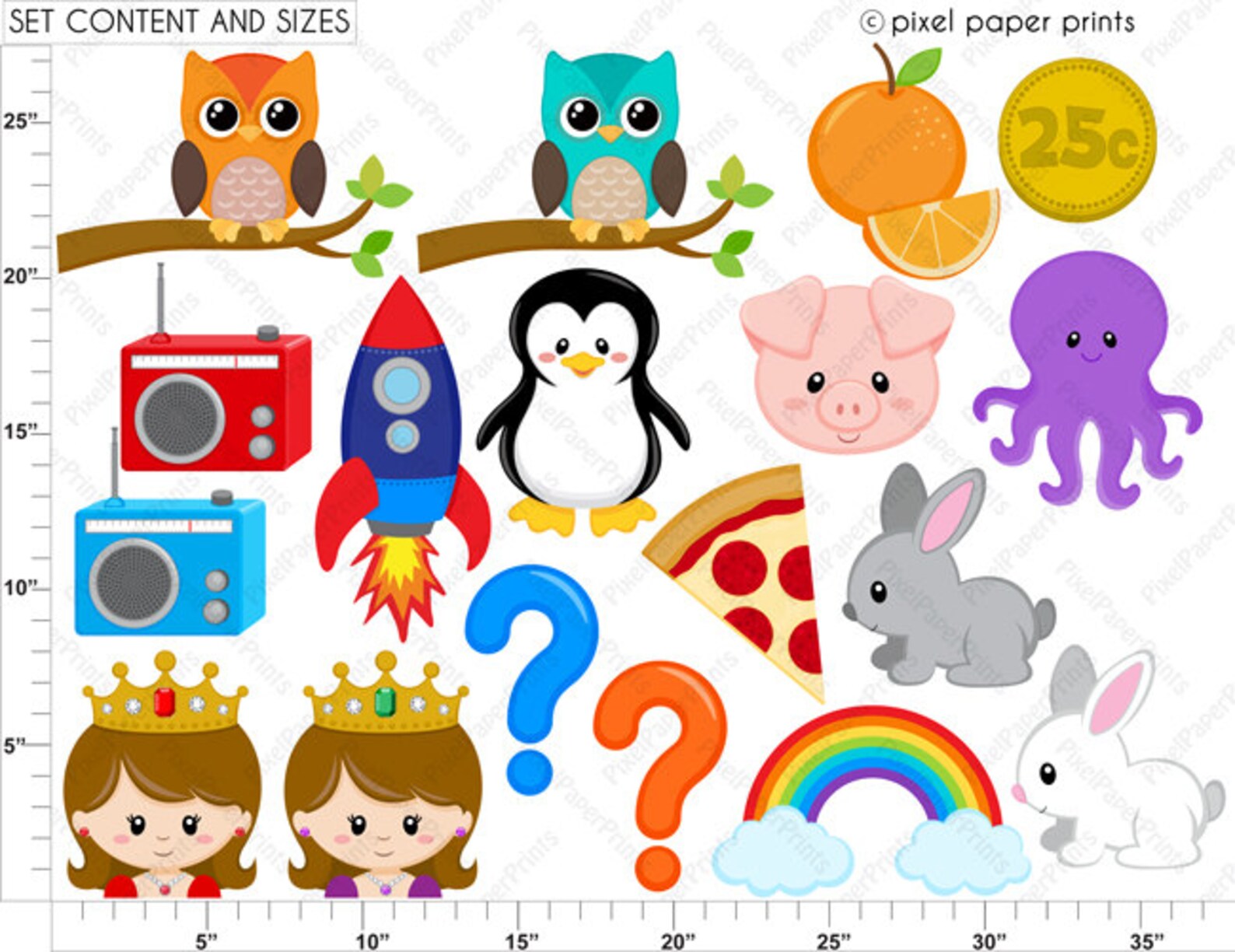 Alphabet Clipart Part 5 ABC clip art OPQR School clip | Etsy