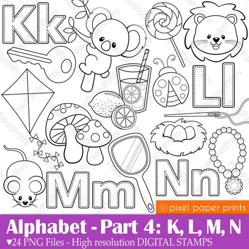 Alphabet Digital Stamps Part 2 DEF Clip Art School Clipart - Etsy