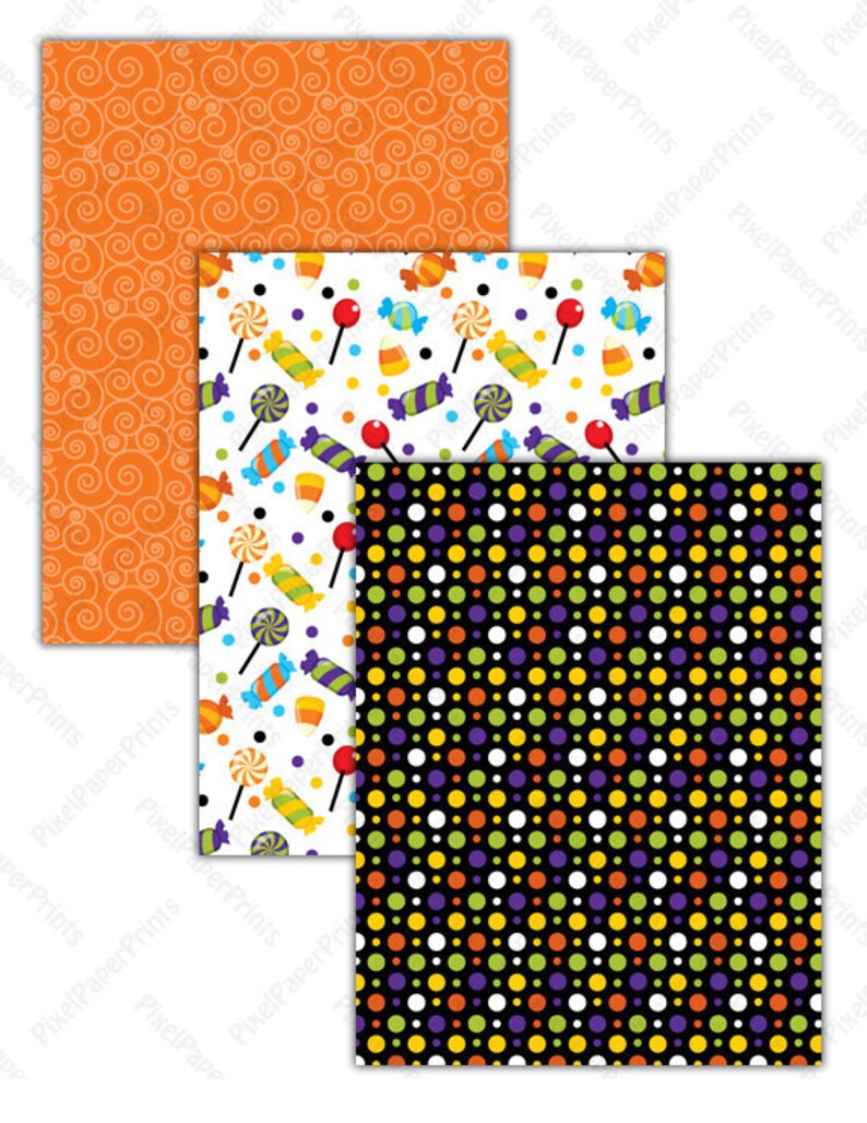 Trick or Treat Digital Paper and Clip Art Set Halloween - Etsy Canada
