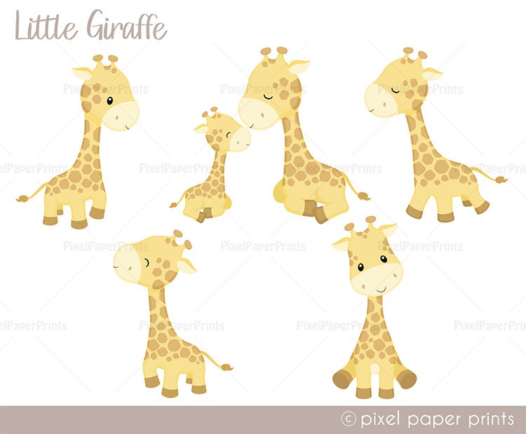 Giraffe Clipart Little Giraffe Cute Digital Download - Etsy