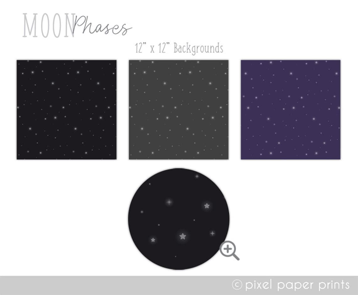 Cute Moon Phases - Digital Download - Moon Clip Art - Moon Cycle ...