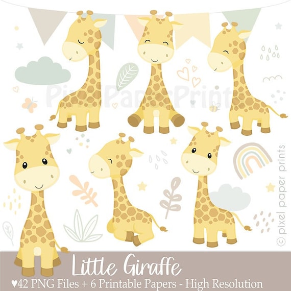 Giraffe clipart - Little Giraffe - Cute - Digital download by Pixel ...