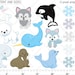 Arctic Animals - Clipart and Paper Set - Arctic Clipart - Digital ...