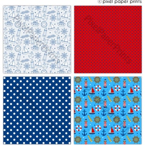 Nautical Digital Paper - Sailor - Nautical Patterns - Etsy