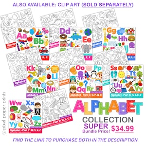 Alphabet Digital Stamps ABC Clip Art Bundle Price School Clipart - Etsy