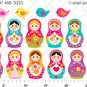 Matryoshka Clipart - Nesting Doll - Clip Art and Digital Paper Set ...