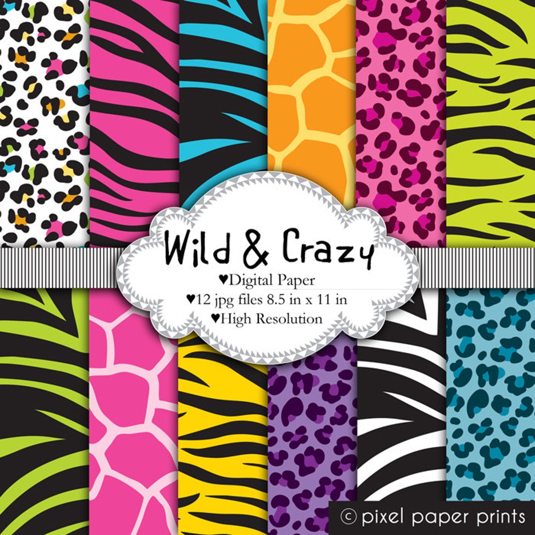Wild & Crazy - Digital Paper Set - Etsy